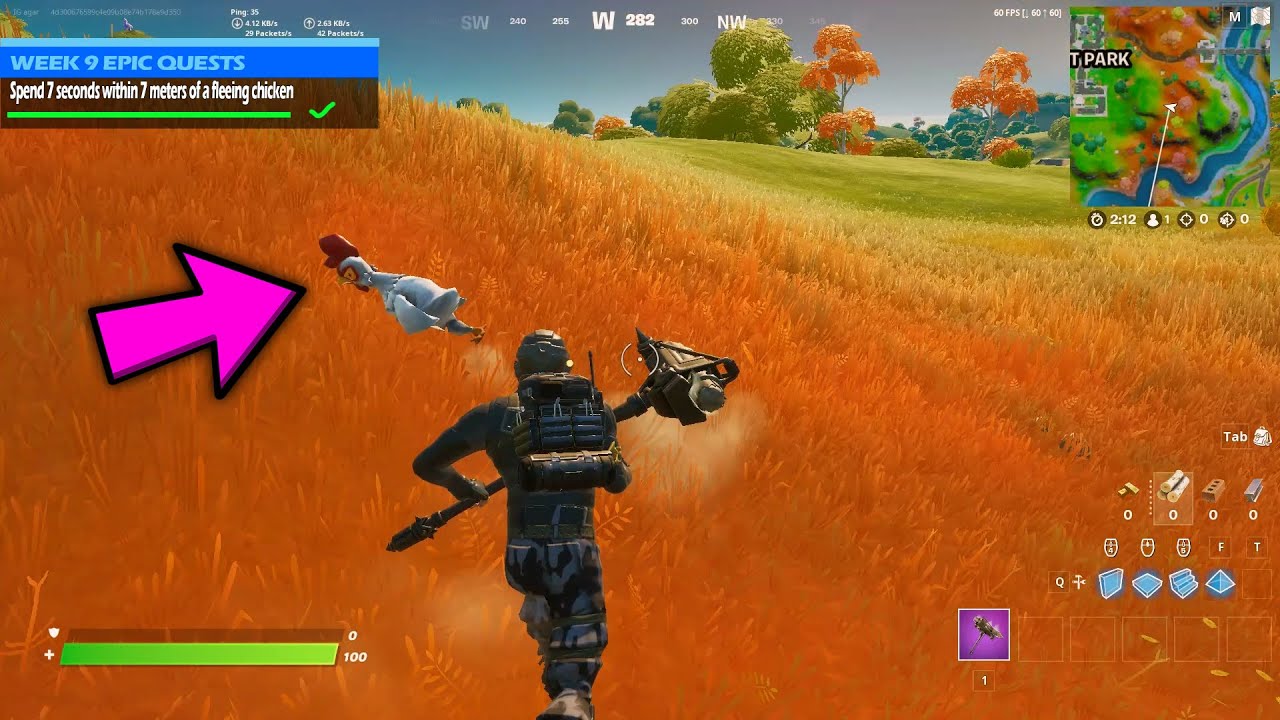 Stage 3 of 3 - Spend 7 seconds within 7 meters of a fleeing chicken ...