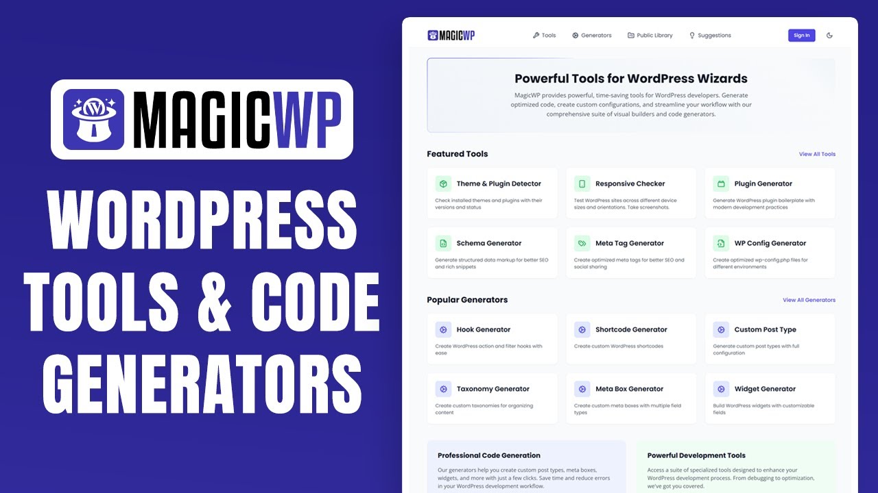 MagicWP | Free Online Tools & Code Generators for WordPress Developers - YouTube