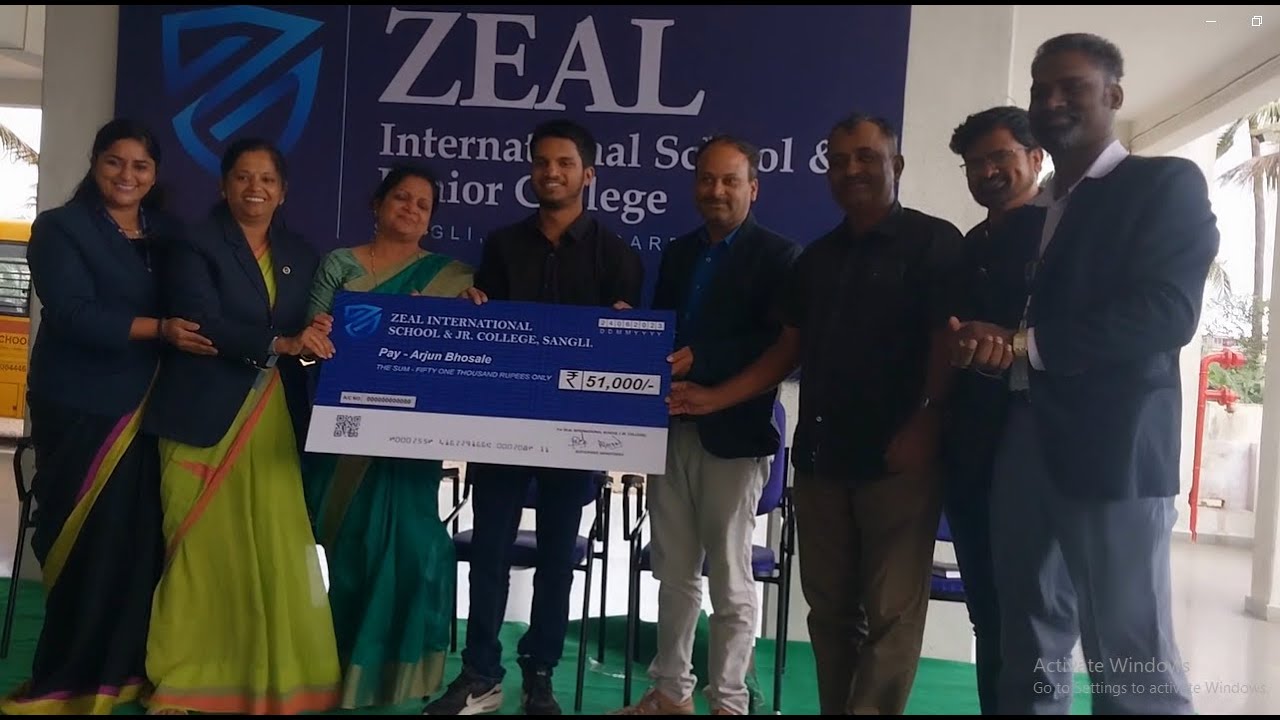 Arjun Bhosale's felicitation ceremony at Zeal International School and ...
