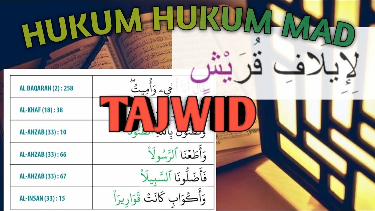 Tajwid : Hukum mad bahagian 1 - YouTube