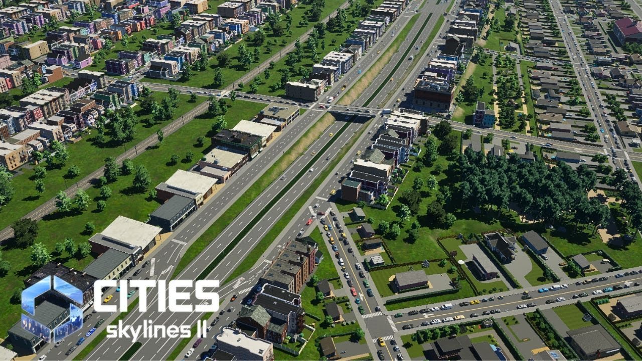 Cities Skylines 2 | Realistic Heavy Traffic Flow On A Sunken Highway ...