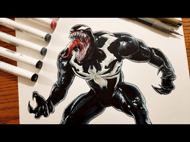 Spiderman Venom Drakt Tegning