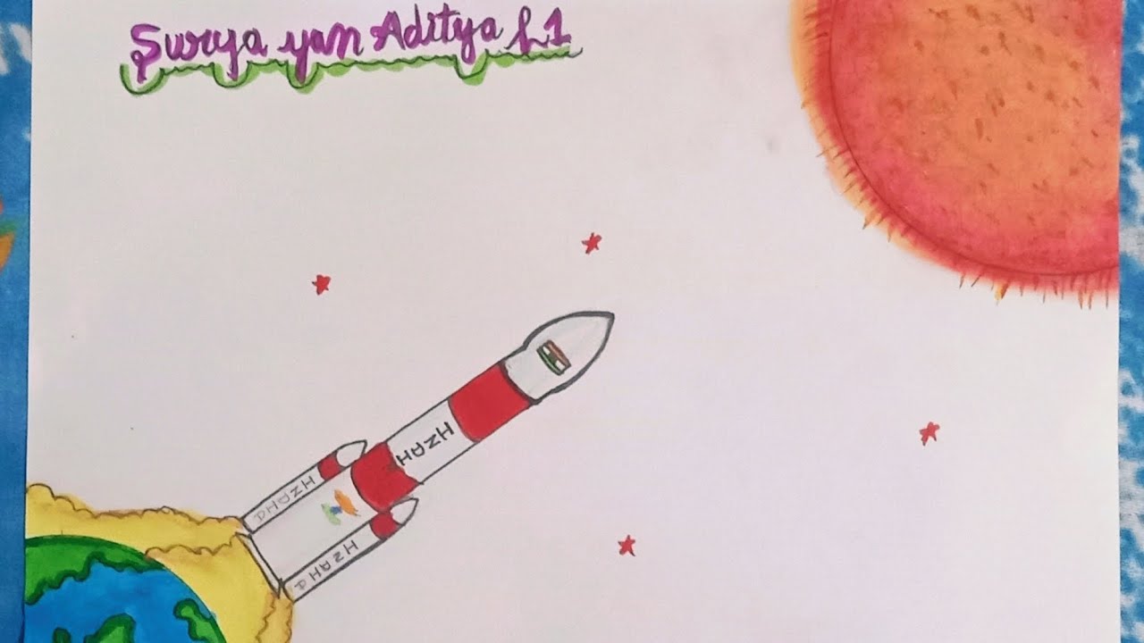🧿How To Draw Surya yan Aditya L1||सूर्य यान आदित्यL1 ड्राइंग कैसे बनाएं ...