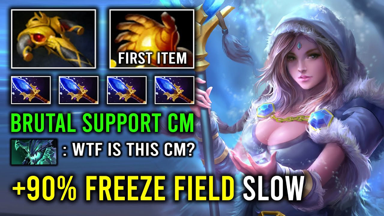+90% FREEZE FIELD SLOW First Item Midas Support Crystal Maiden Moving AOE Raining Explosion Dota ...