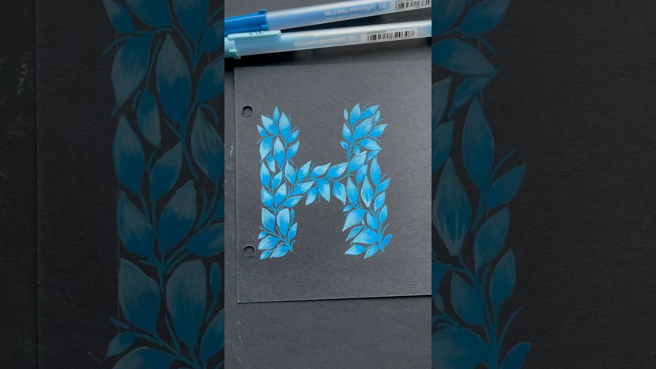 Letter H #handlettering #floralart #gellyrollpens #bulletjournal - YouTube