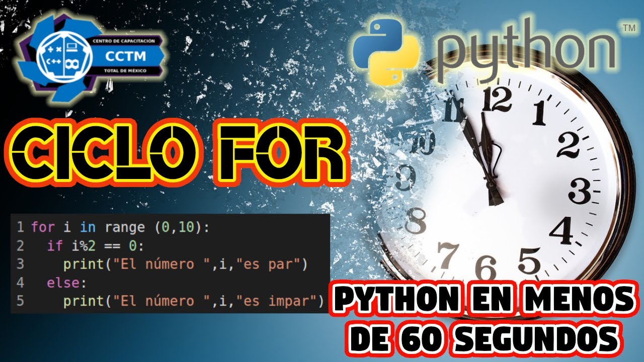 🐍 Ciclo For: Ciclo con inicio y final |⏰Python en menos de 60 segundos ...