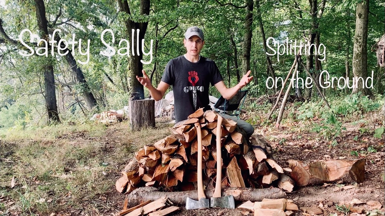 Axe Safety Part IV: How to Split Axe-Cut Wood on the Ground - YouTube
