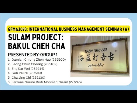 A232 GFMA3093 International Business Management (A) SULAM Project ...