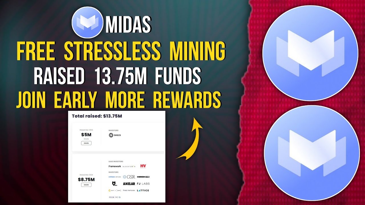 MIDAS Free Stressless Mining | Join Early More Rewards | $13.75M Funds ...