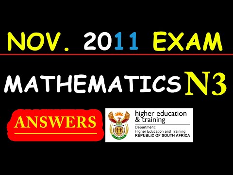 PART 3: Mathematics N3 November 2011 Exam-An old Paper But Very ...