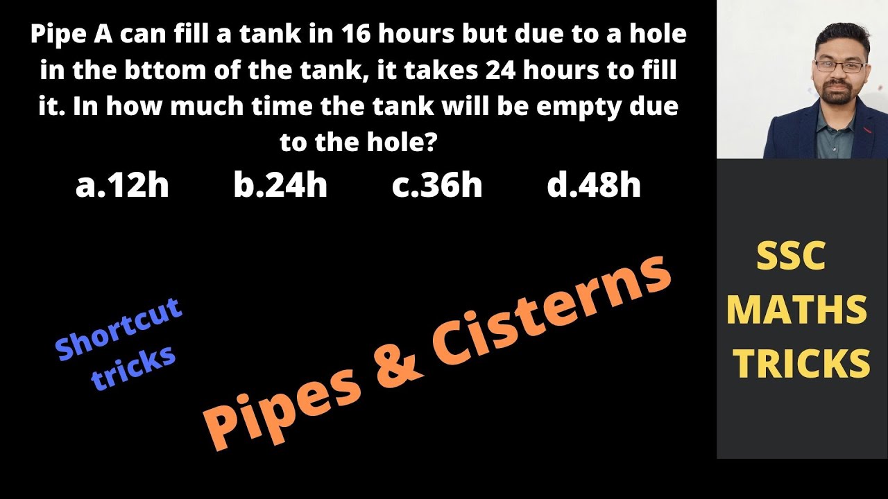 Solve Maths questions in seconds| Pipes and Cisterns| SSC Maths Tricks ...