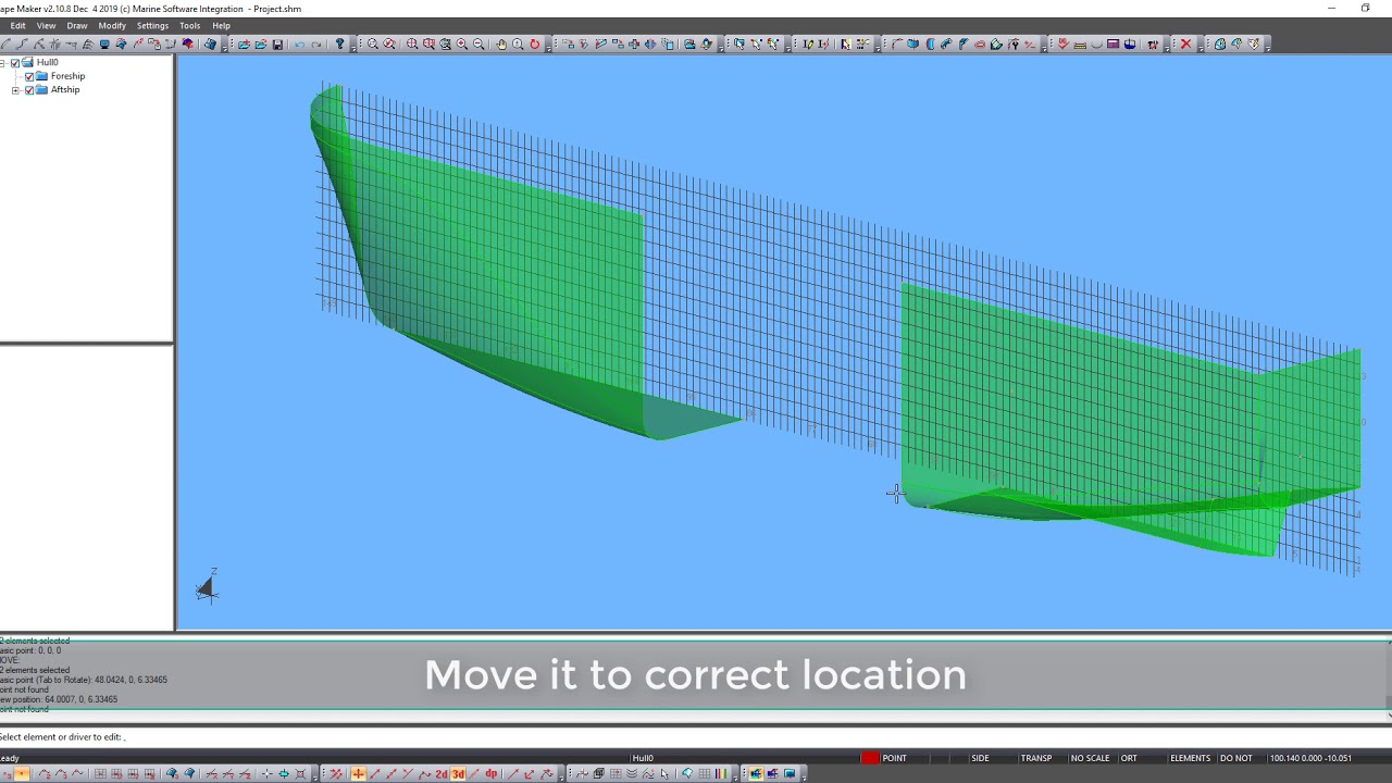 Combination of fore and aft ship from different projects for modeling ...