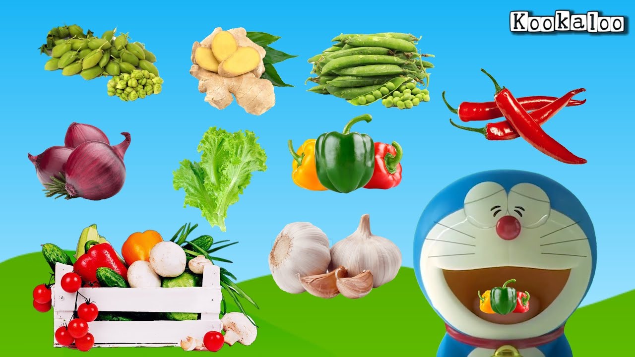 Learn vegetables with doraemon - eating vegetables (part 2) #cartoon # ...