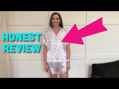 Silky Sleep Style 🌙 Satin Ruffle Hem Pajamas Try-On