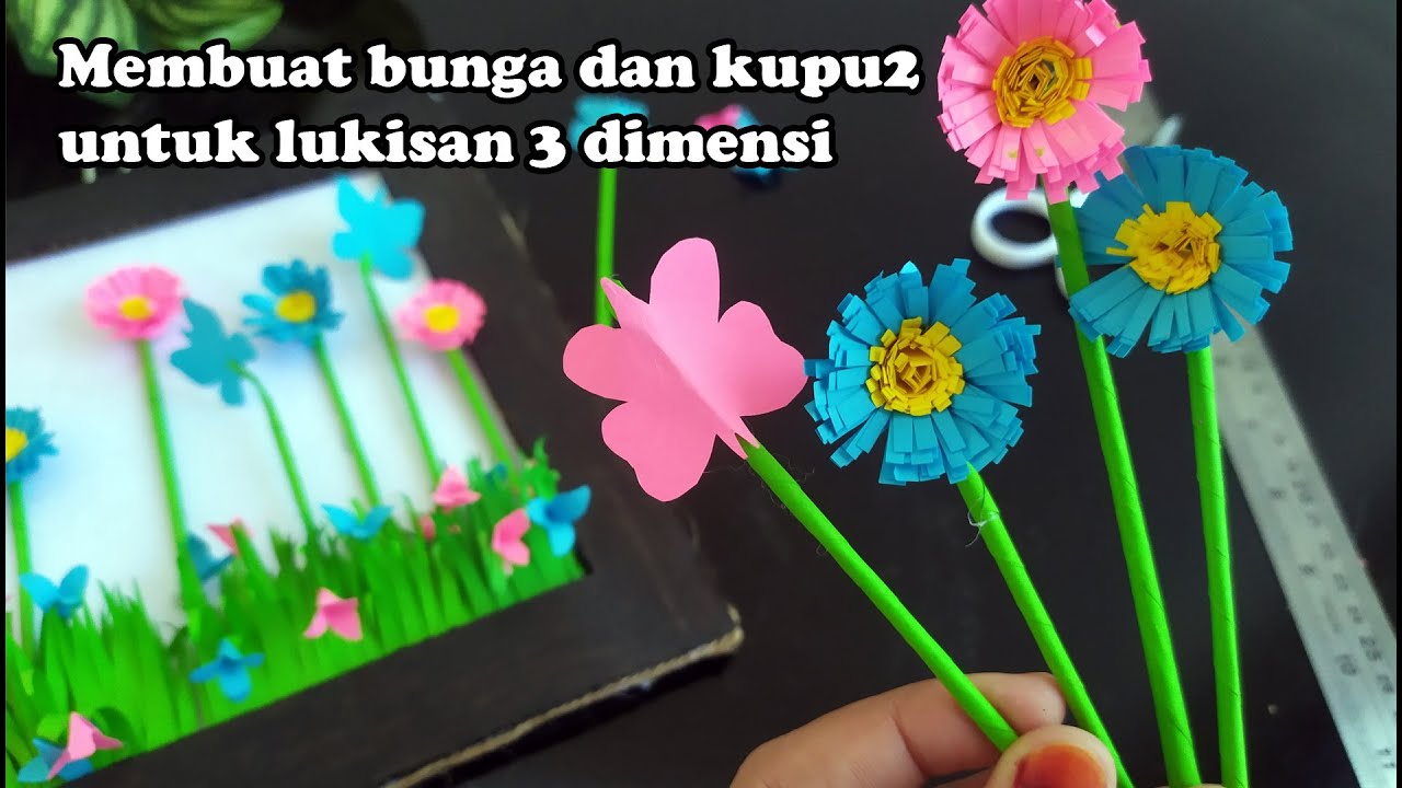 Membuat Bunga dan Kupu-kupu untuk Lukisan 3 Dimensi dari Kertas Origami ...