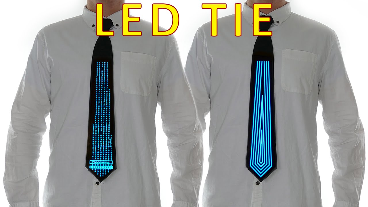 Sound Activated flashing LED Tie - Demo Electroluminescent (EL) - YouTube