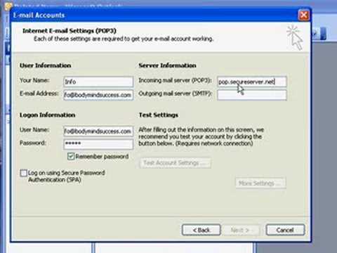 Successfully setting up POP3 Accounts with Outlook - YouTube