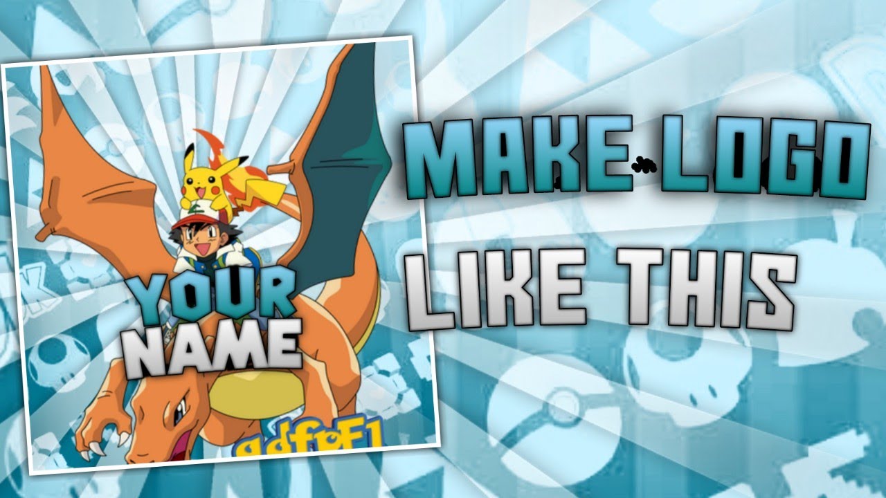 how to make pokemon logo for youtube channel || youtube channel logo ...