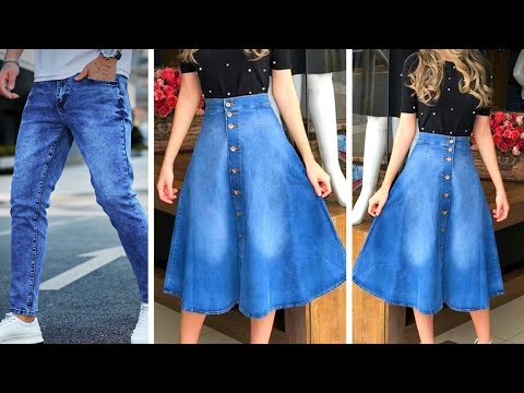 Old jeans into skirt 😳😳