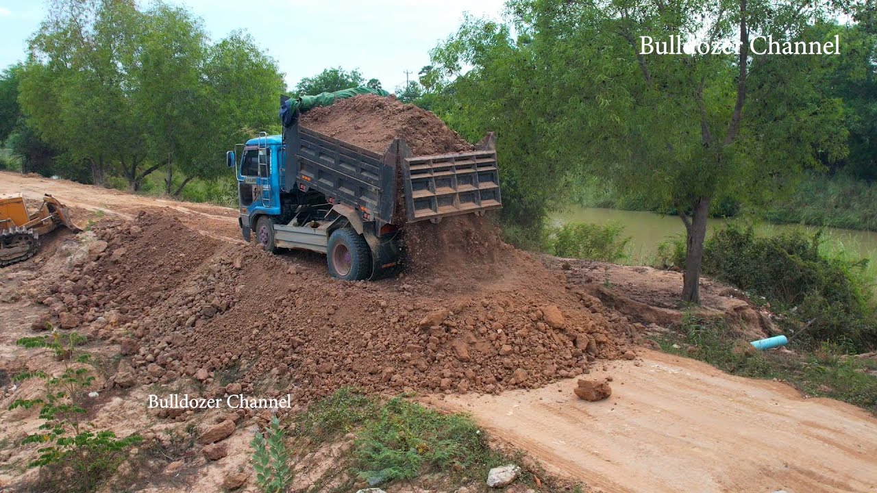 Best Project Building Foundation & New Road By MITSUBISHI D31P Dozer ...