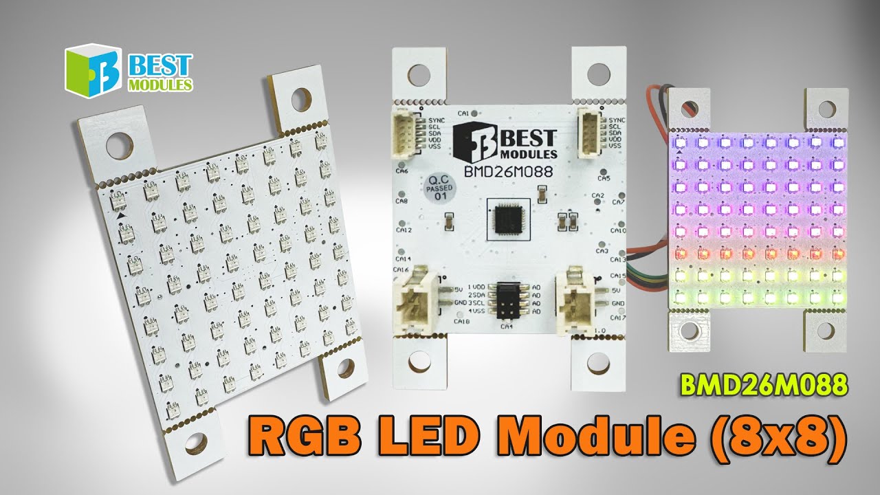 [Output Modules | Display ] RGB LED Module (8x8) BMD26M088 - YouTube