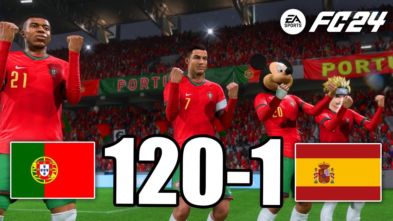 FIFA 24 - RONALDO, SPIDER MAN, Mbappe, MESSI, ALL STARS - PORTUGAL vs ...