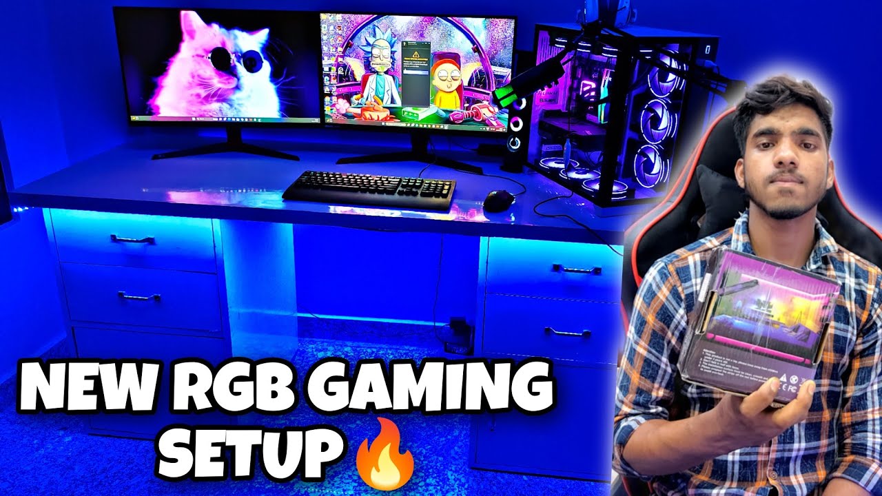 FINALLY ! MY NEW RGB GAMING SETUP😍!! RGB STRIP LIGHT 🔥 - YouTube