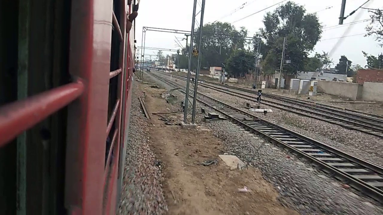 Alwar railway station train entry on new pf - YouTube