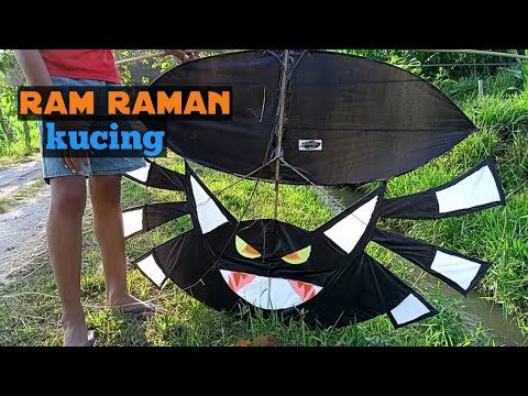 ram raman unik model kucing || layangan ram raman 1 meteran unik - YouTube