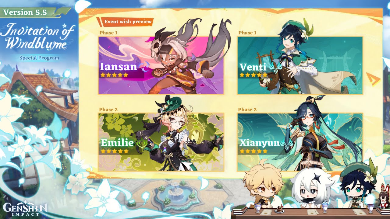 VERSION 5.5 BANNERS CONFIRMED!! 2 NEW CHARACTERS & WINDBLUME FESTIVAL ...
