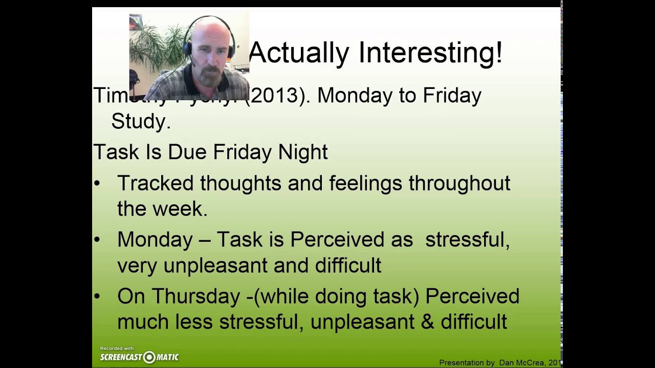 The Psych. of Action 8:Task Aversion Part 3, My Expereince - YouTube