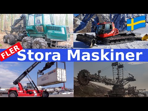 Fler Stora Maskiner | Namn & Ljud på Fordon | För Barn | Svenska - YouTube