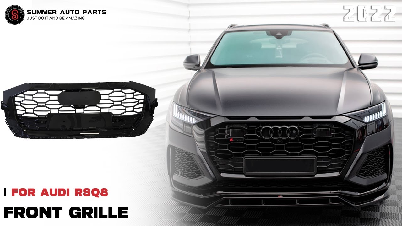 Car accessories front grille for audi rsq8 - YouTube
