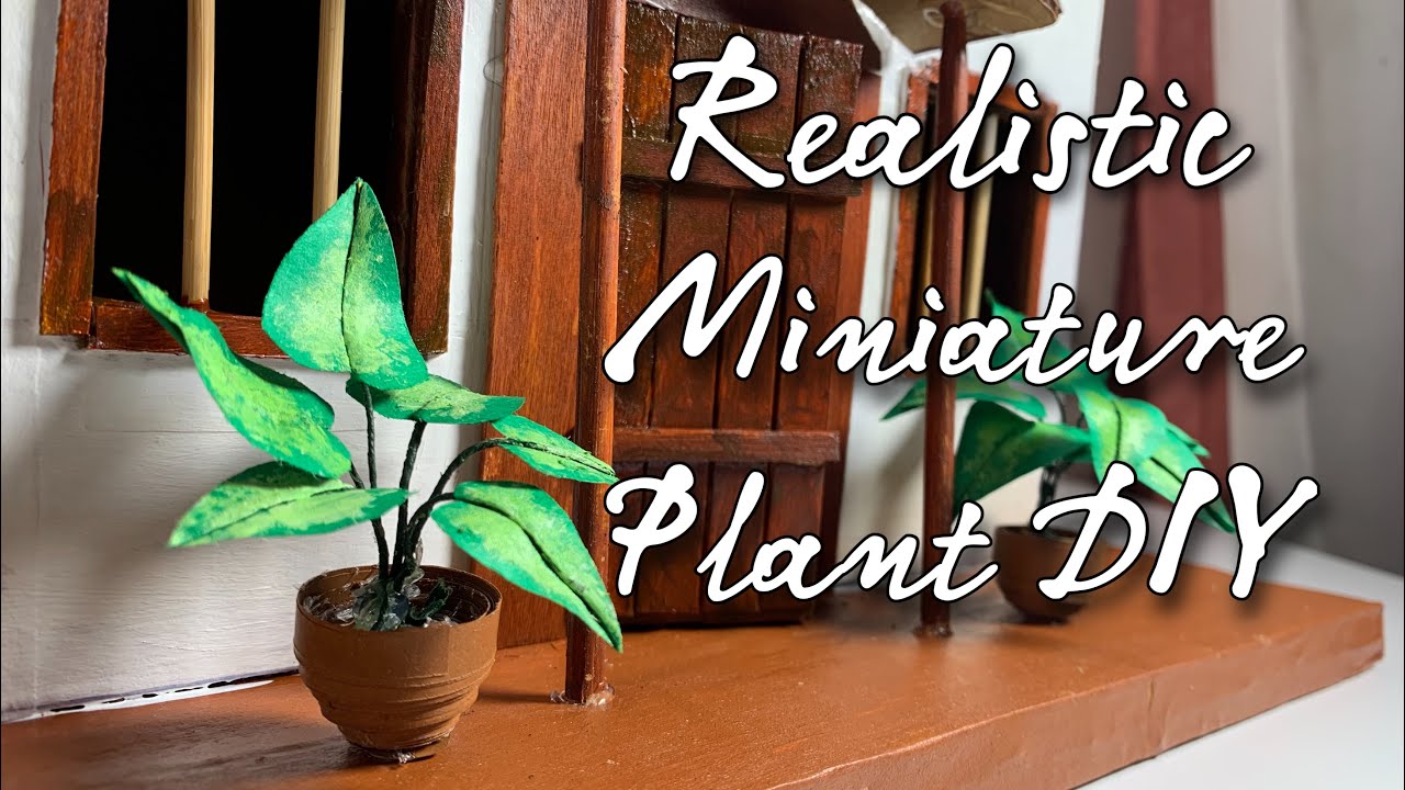 How to make Miniature plant from paper / easy doll house miniature ...