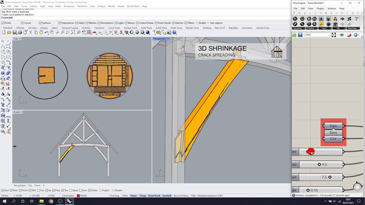 BLACK BEE - Timber Framing plug-in for Grasshopper - YouTube
