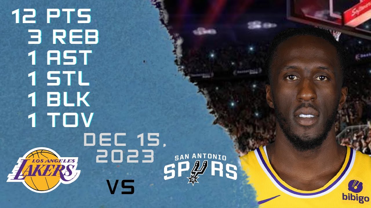 Taurean Prince player Highlights LAKERS vs SPURS NBA Regular season ...
