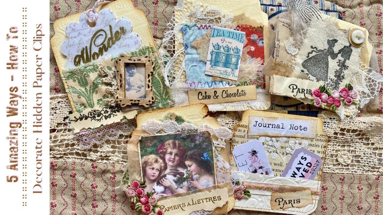 Junk Journal Ideas: 5 Amazing Ways to Decorate Hidden Paper Clips - YouTube