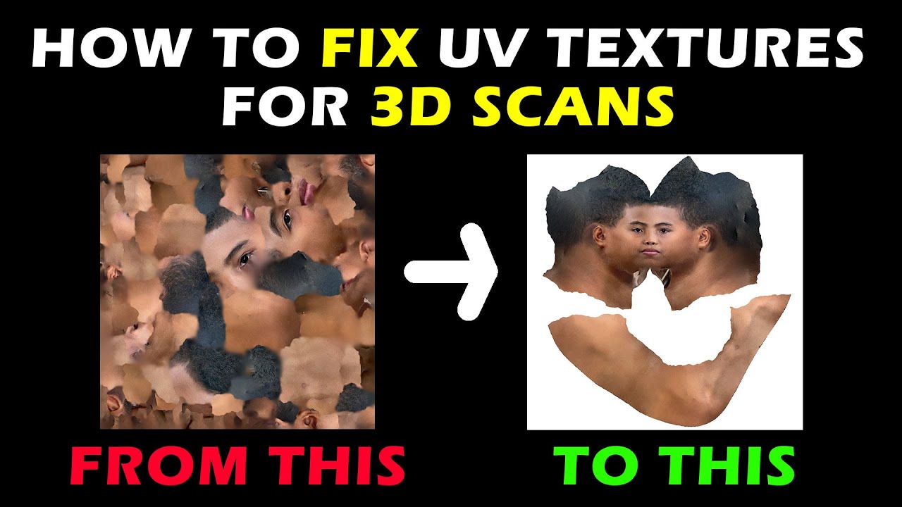 Fix UV map and textures for 3D scans - Recreate proper UV map and ...