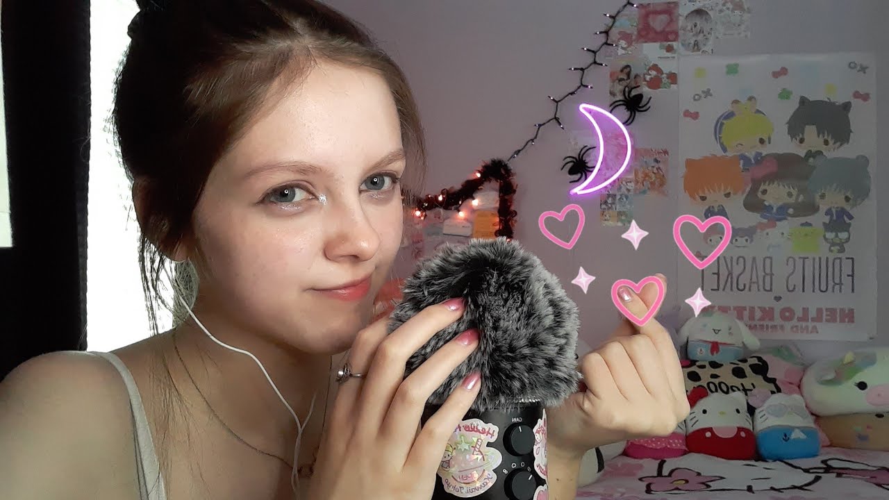 ASMR positive affirmations with fluffy mic brushing 💗 (whispering ...