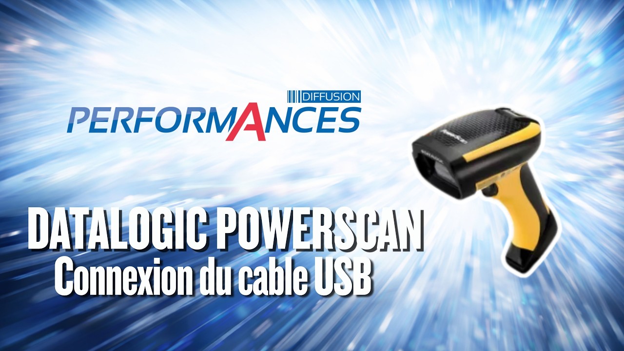 DATALOGIC POWERSCAN PD9530 CONNEXION DU CABLE USB - YouTube