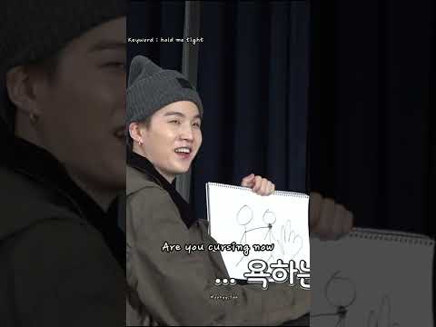 Yoongi drawing one stickman choking another for 'hold me tight' hint.🤣 #shorts #btsfunny #runbts