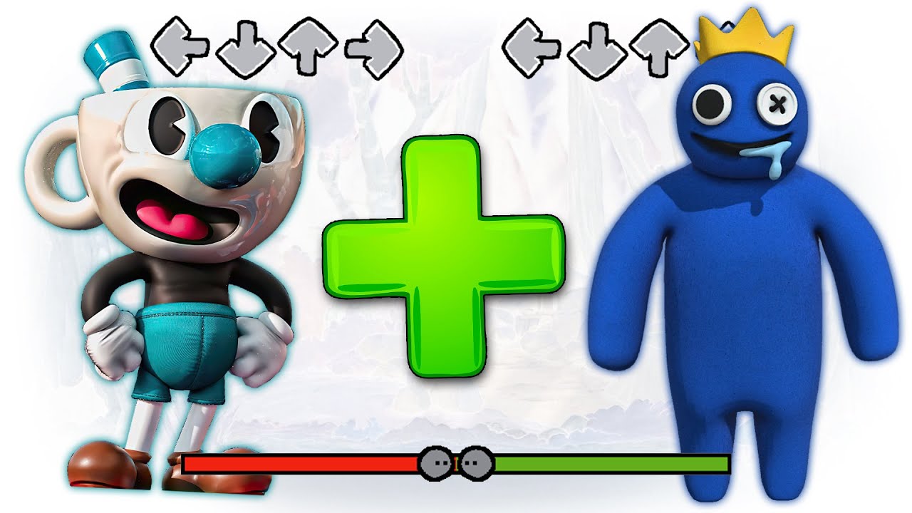 MUGMAN + BLUE = ??? Cuphead vs Rainbow Friends Animation - YouTube