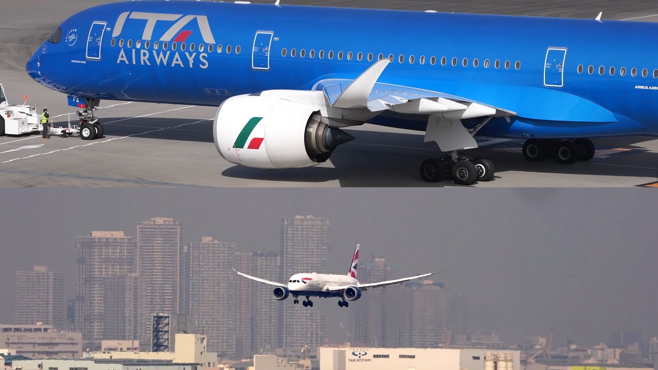 Tokyo Haneda Airport ITA Airways A350 British Airways 787 from London ...