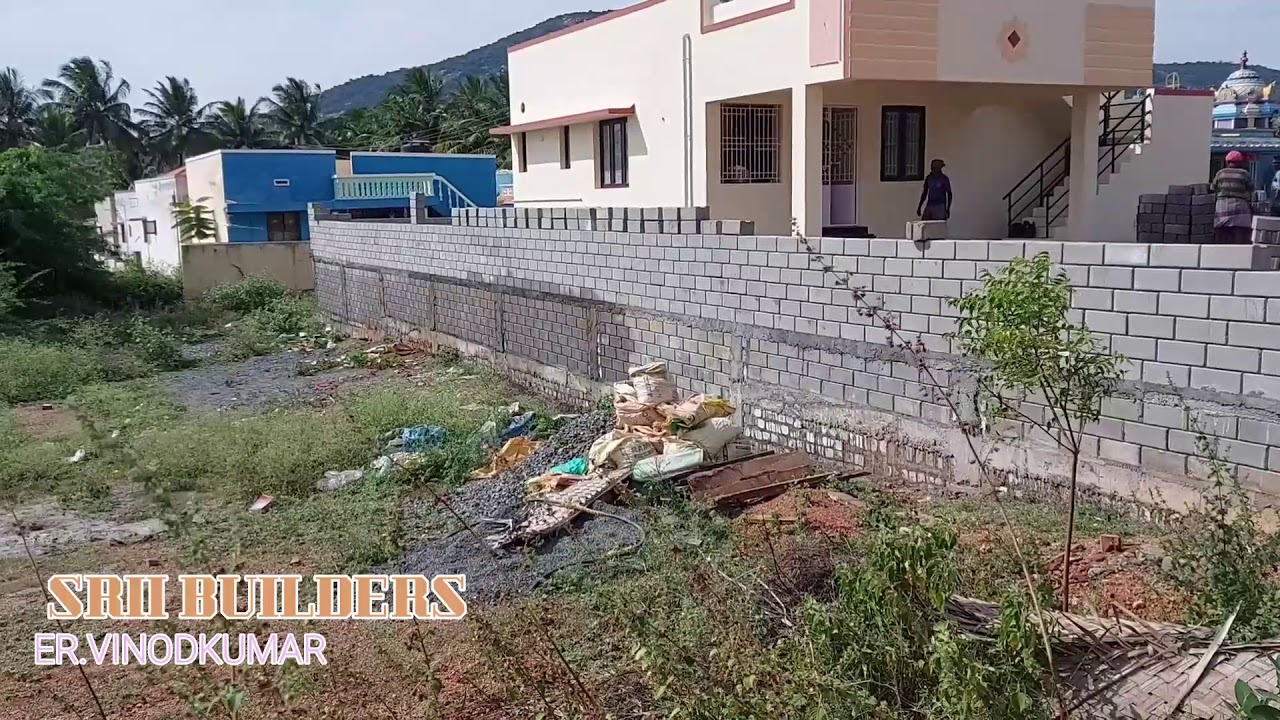 COMPOUND WALL Work Using Interlock Bricks In Coimbatore - YouTube
