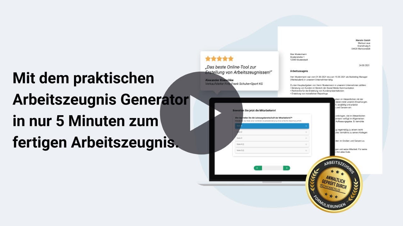 Der Arbeitszeugnis Generator von www.arbeitszeugnis-direkt.de - YouTube