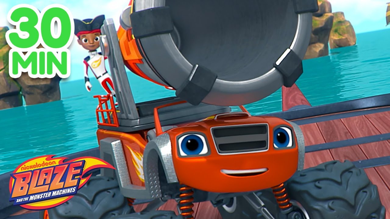 Cannon Blaze Rescues & Adventures! | 30 Minute Compilation | Blaze and ...