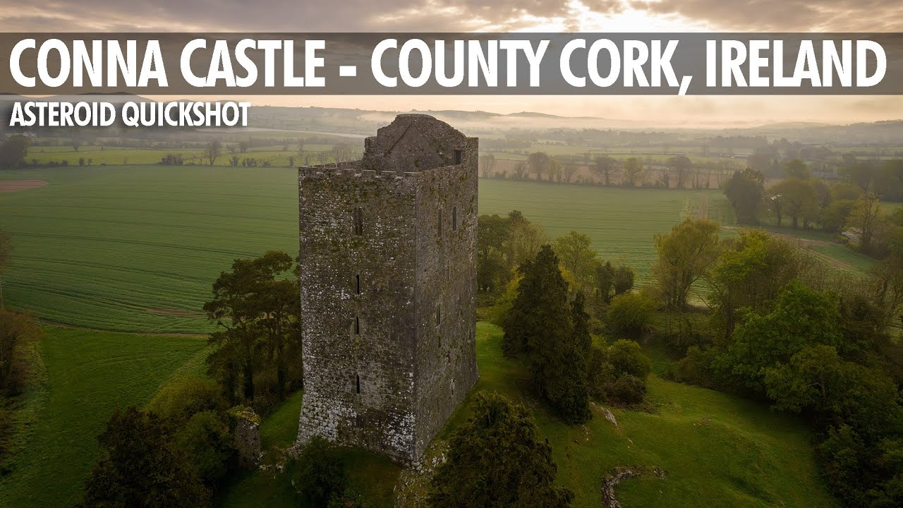 DJI Asteroid quickshot of Conna Castle in county Cork, Ireland - YouTube