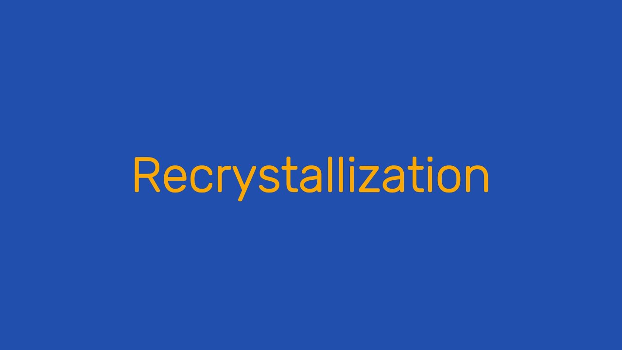 Organic Chemistry lab 2: Recrystallization - YouTube