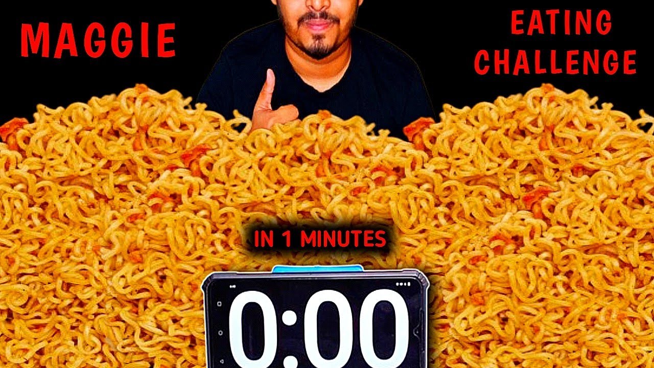 SPICY 🔥 MAGGIE EATING CHALLENGE 🤬 IN 1 MINUTES | MAGGI EATING SHOW ...