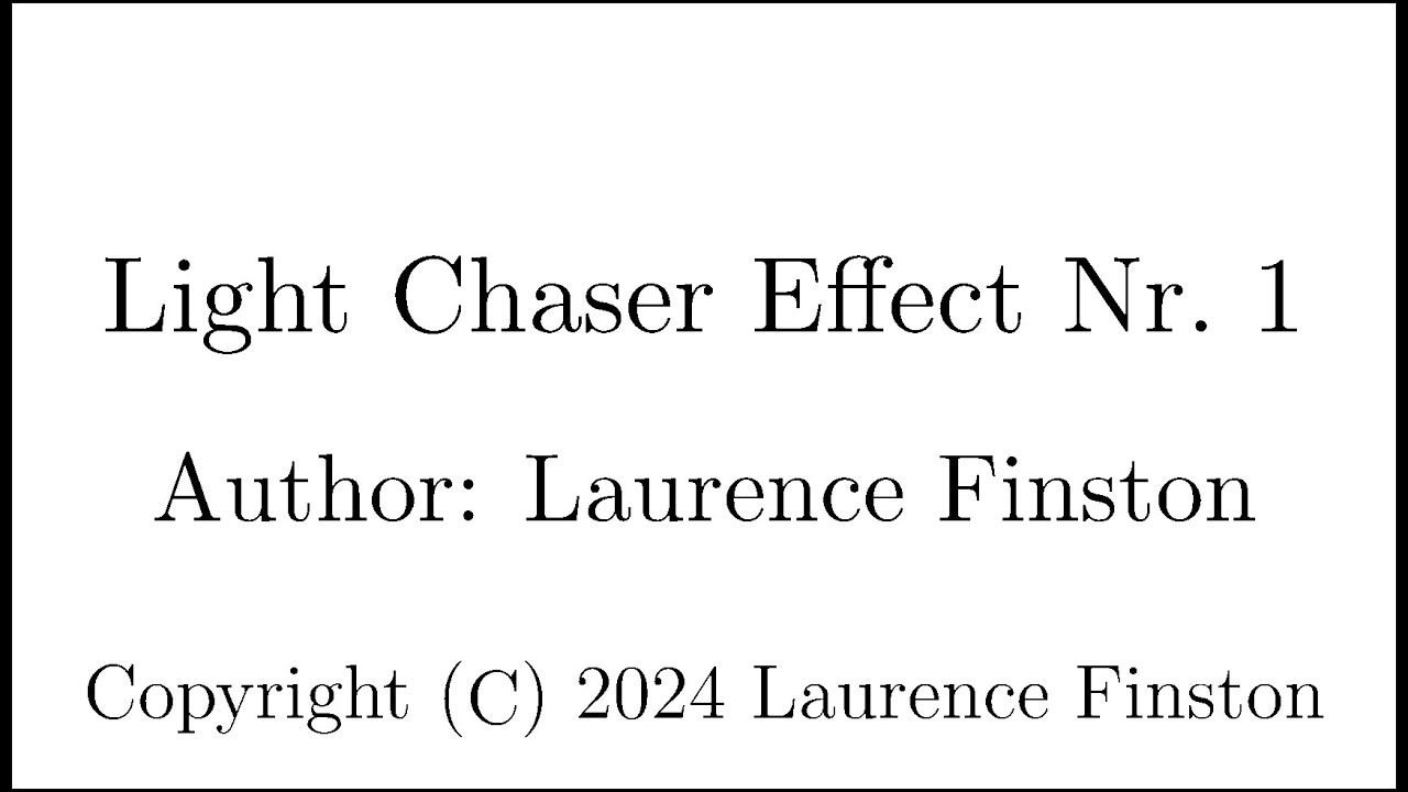 Light Chaser Effect Nr. 1 - YouTube